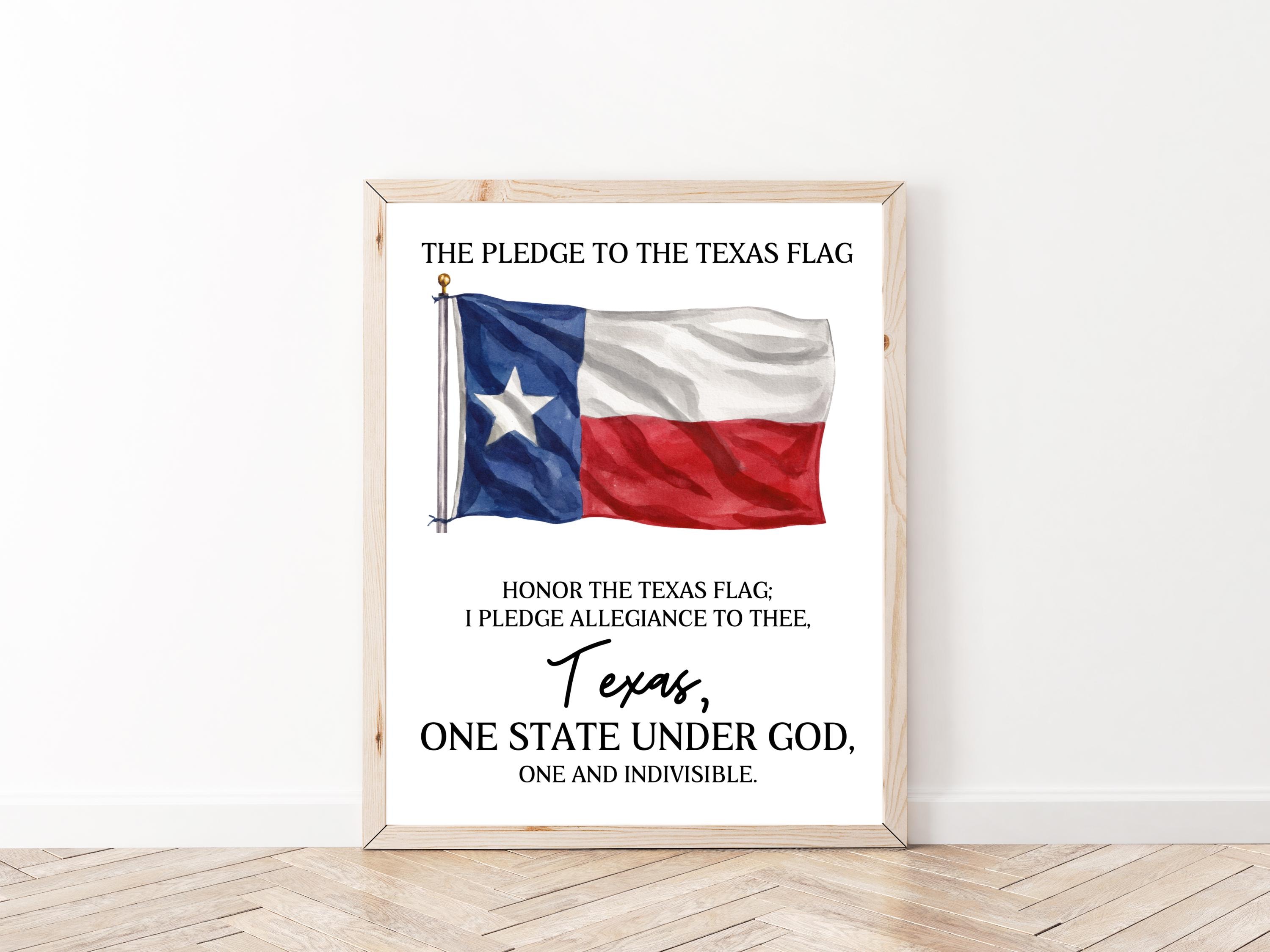 Texas Pledge of Allegiance Texas Flag Printable Texas State Pledge ...