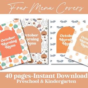 October Morning Menu Charlotte Mason Halloween Morning Menu Preschool ...