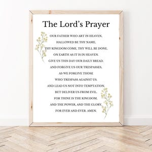 The Lord's Prayer Printable Sunday School Decor Catholic Our Father ...