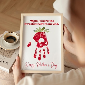 Mother's Day Sunday School Craft Handprint Art Strawberry Handprint ...