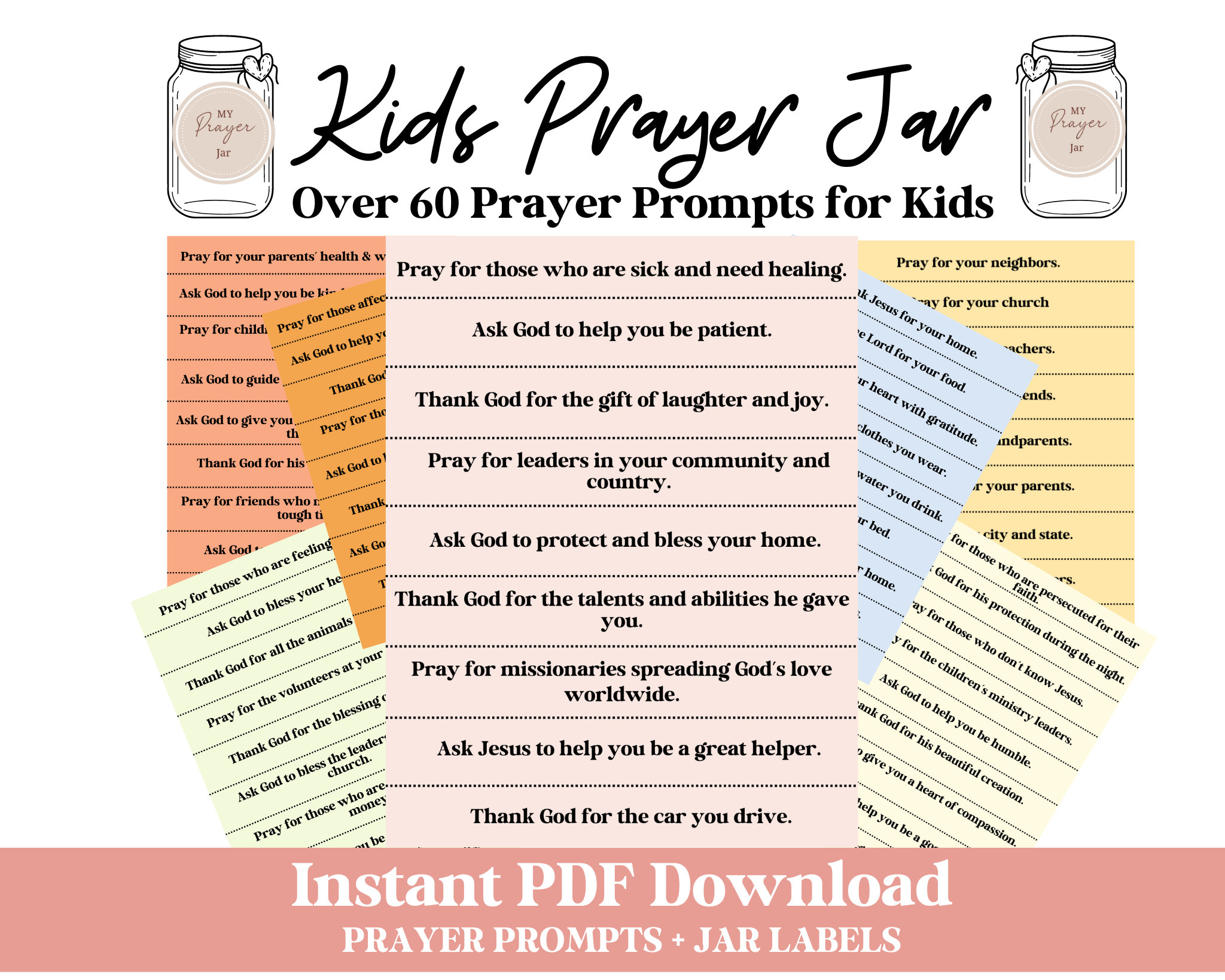 Prayer Prompt for Kids Prayer Jar Activity Prayer Kids Cards Prayer ...