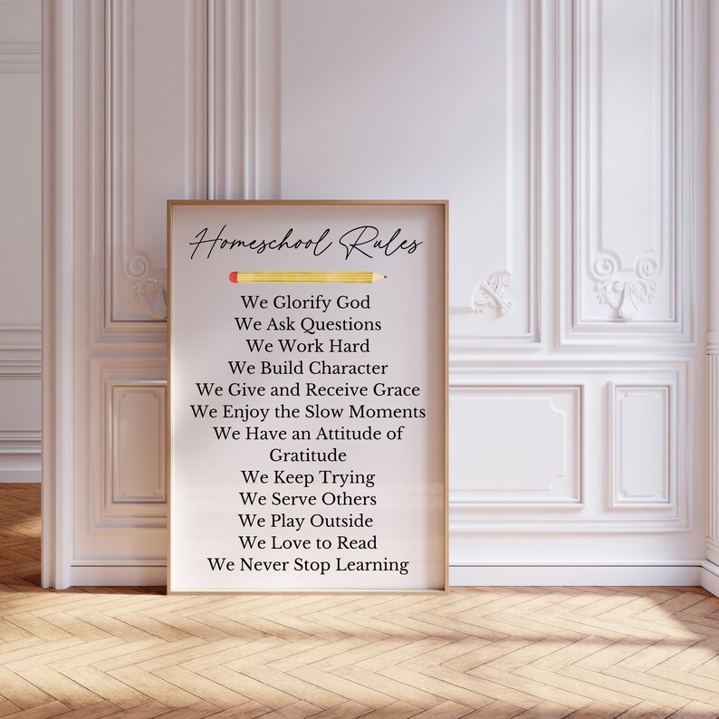 Homeschool Rules Christian Homeschool Decor Homeschool Poster ...