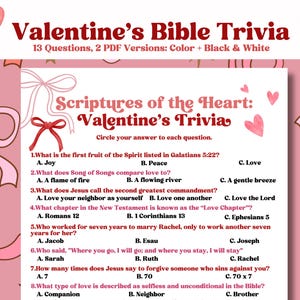 Christian Valentine's Day Trivia Game Valentine's Sunday School ...