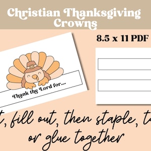 Thanksgiving Gratitude Turkey Crown Printable Activity for Kids Give ...