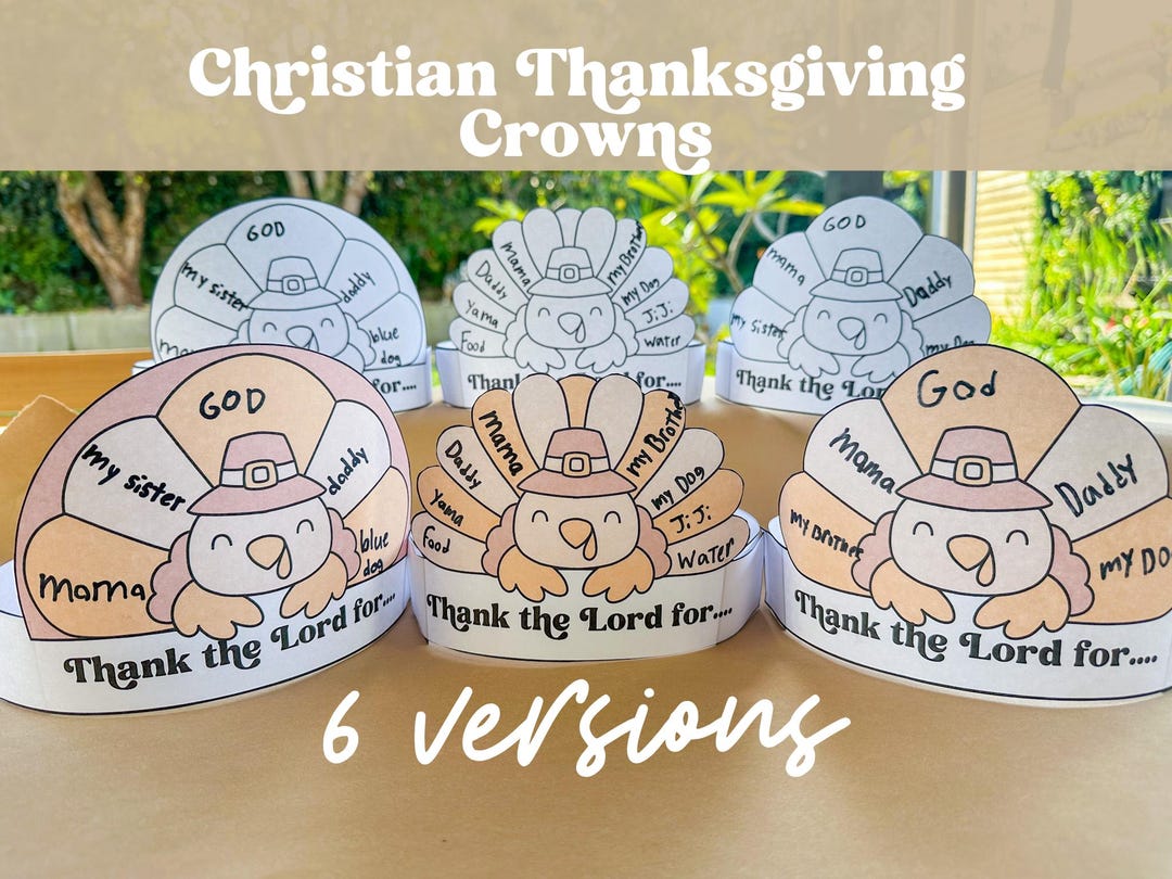 Thanksgiving Gratitude Turkey Crown Printable Activity for Kids Give ...