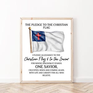 Pledge to the Christian Flag Allegiance Christian Classroom Decor ...