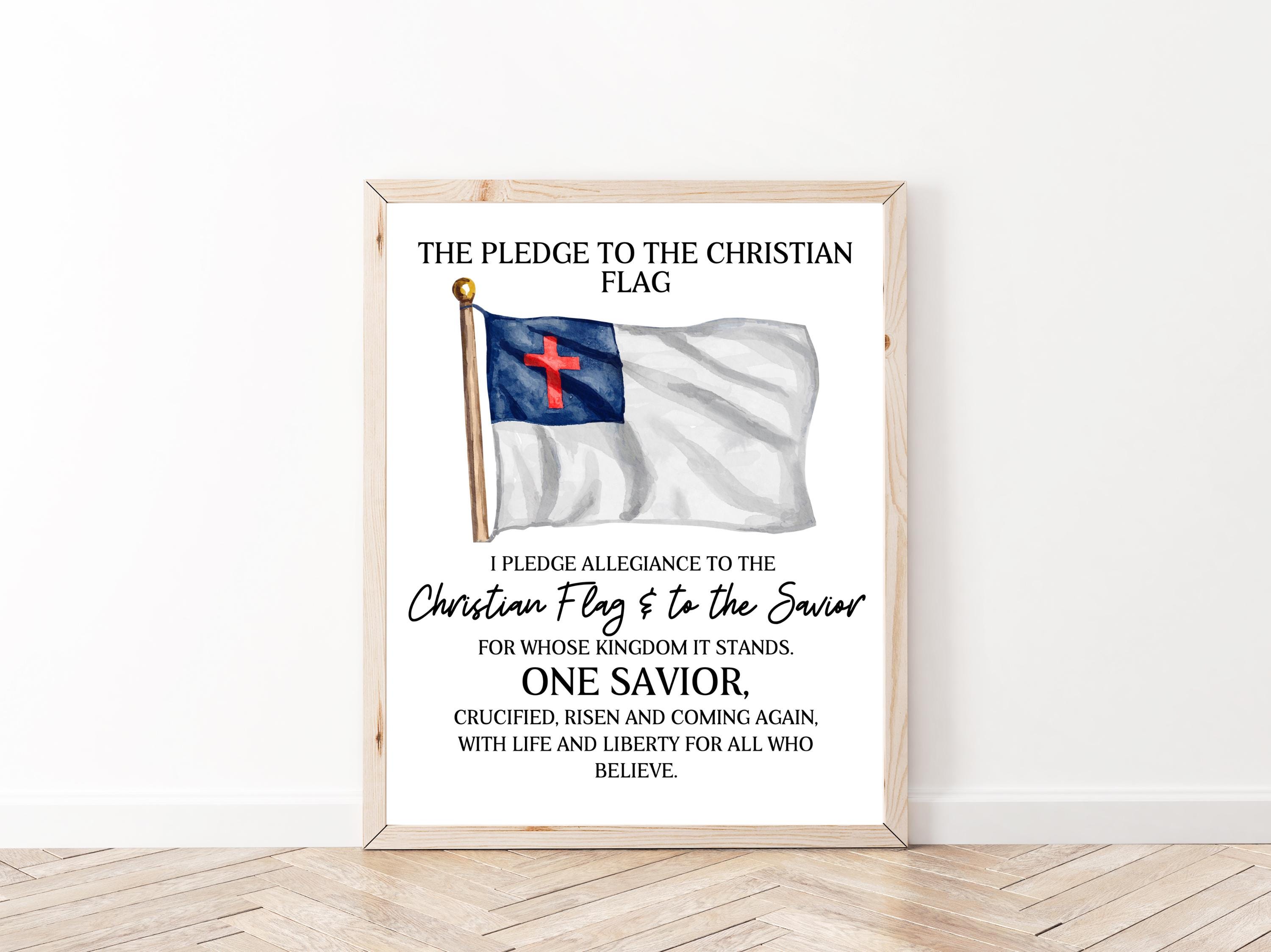 Pledge to the Christian Flag Allegiance Christian Classroom Decor ...