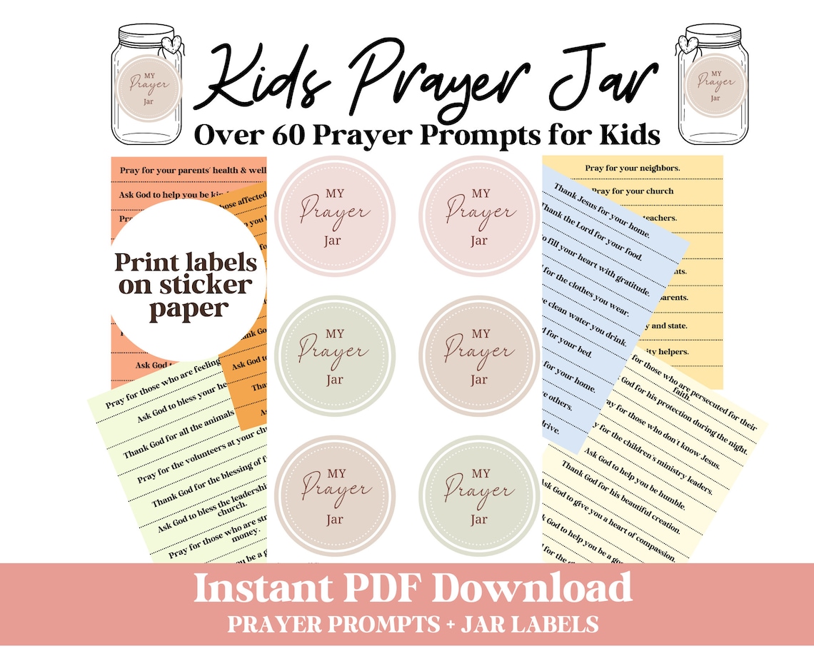 Prayer Prompt for Kids Prayer Jar Activity Prayer Kids Cards Prayer ...