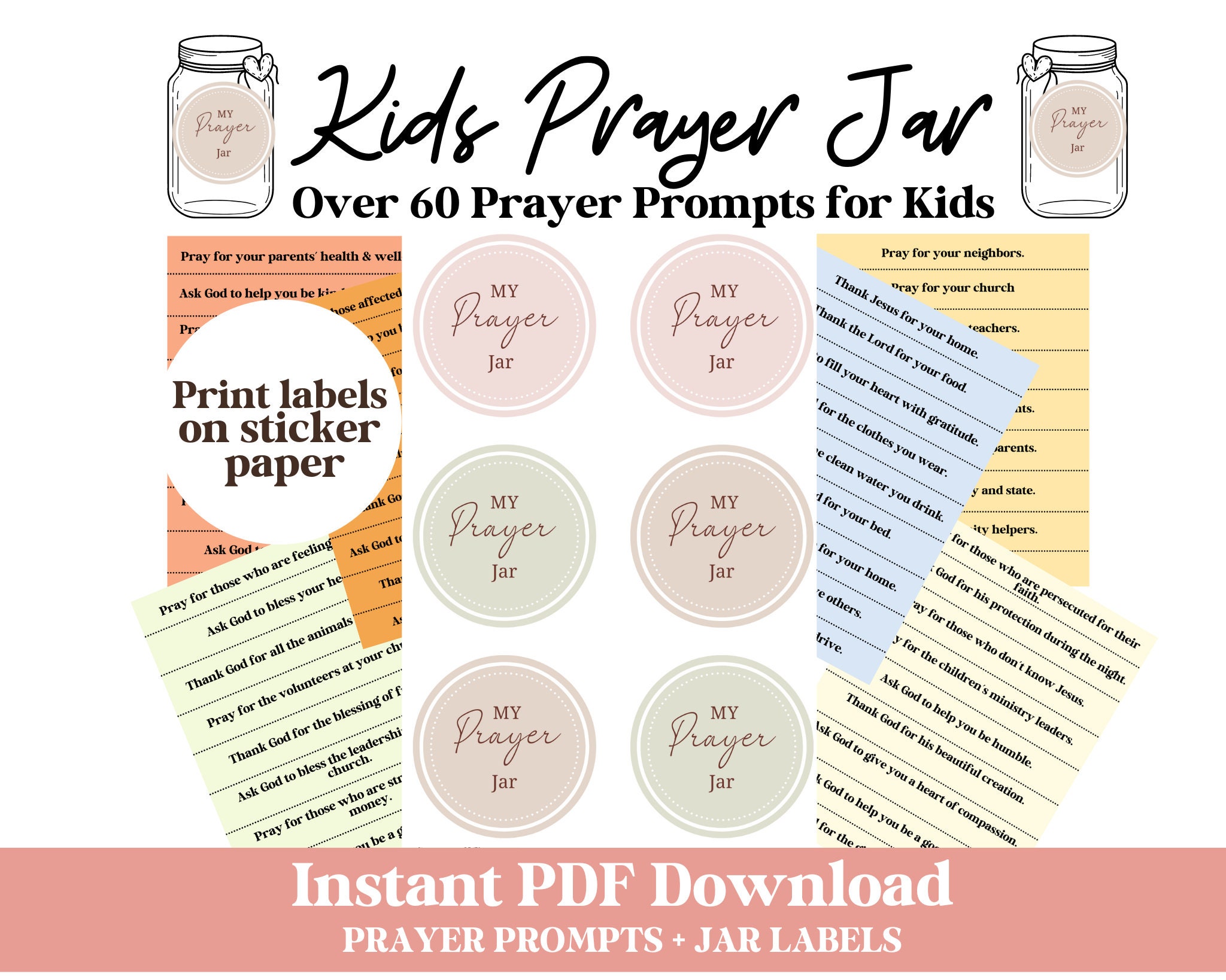 Prayer Prompt for Kids Prayer Jar Activity Prayer Kids Cards Prayer ...
