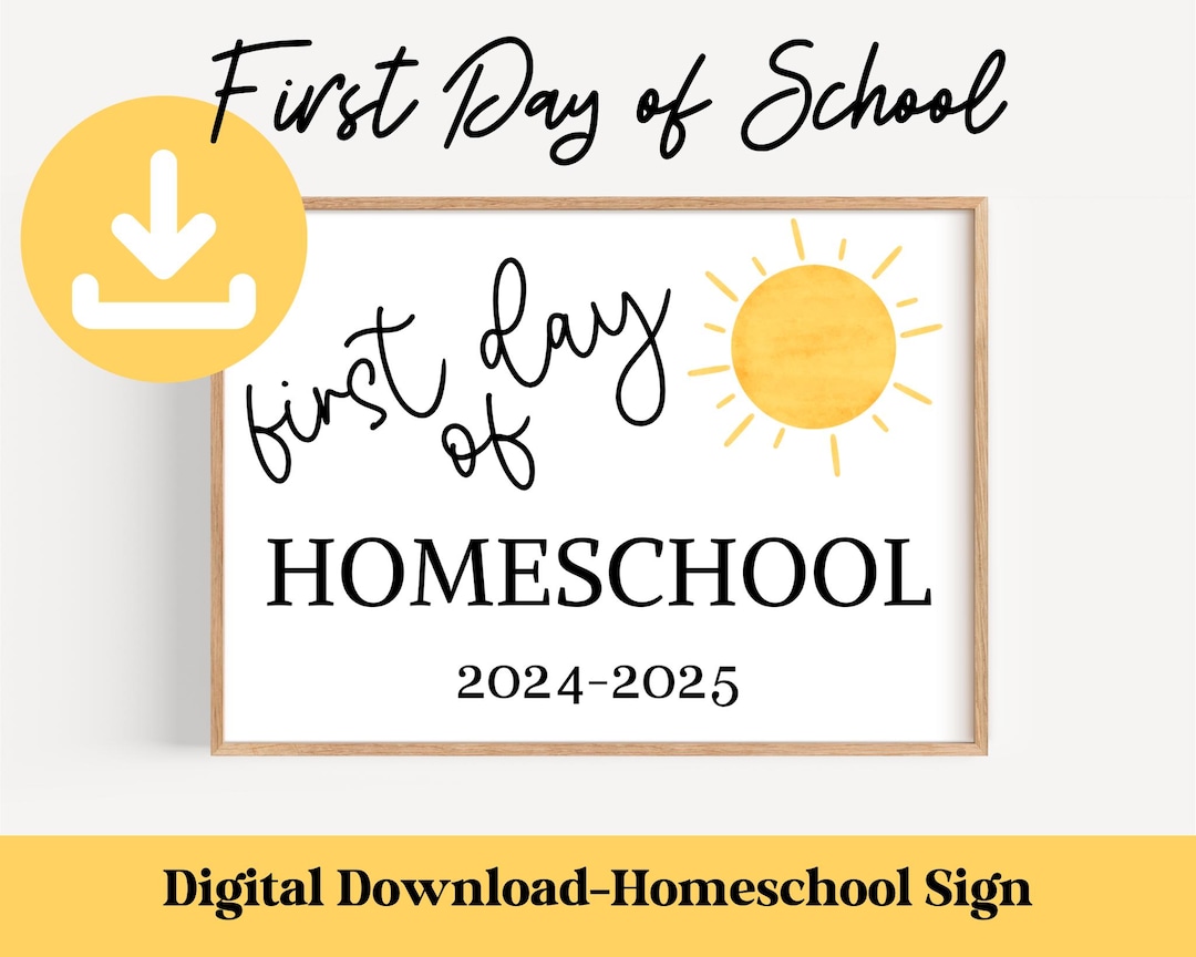 First Day of Homeschool Sign Digital Download Hello Homeschool Sign ...