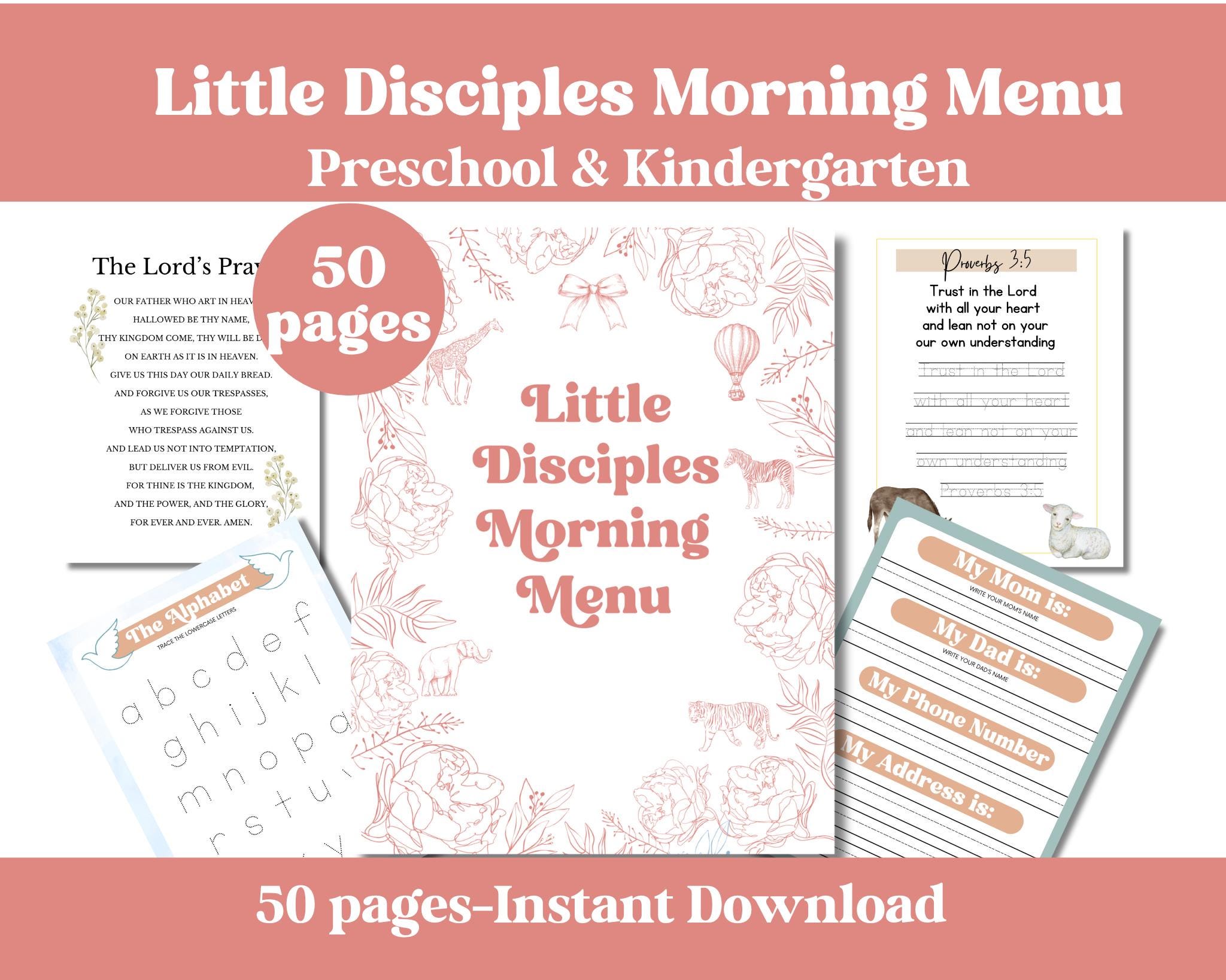 Morning Menu Christian Homeschool Preschool Morning Menu Kindergarten ...