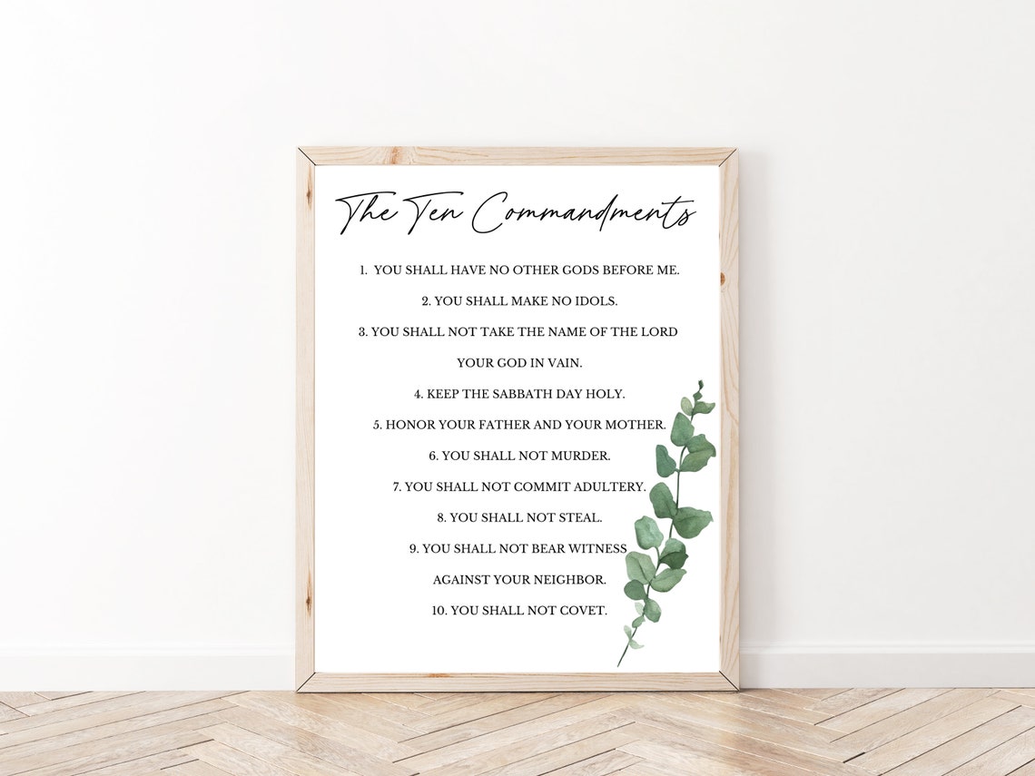 10 Commandments Print Ten Commandments Biblical Art Biblical Wall Art ...