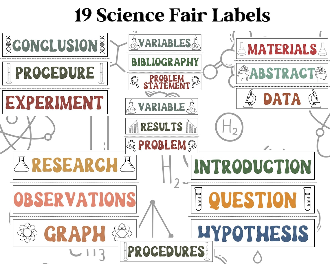 Science Fair Label Scientific Method Printable Science Experiment ...