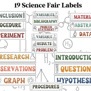 Science Fair Label Scientific Method Printable Science Experiment ...