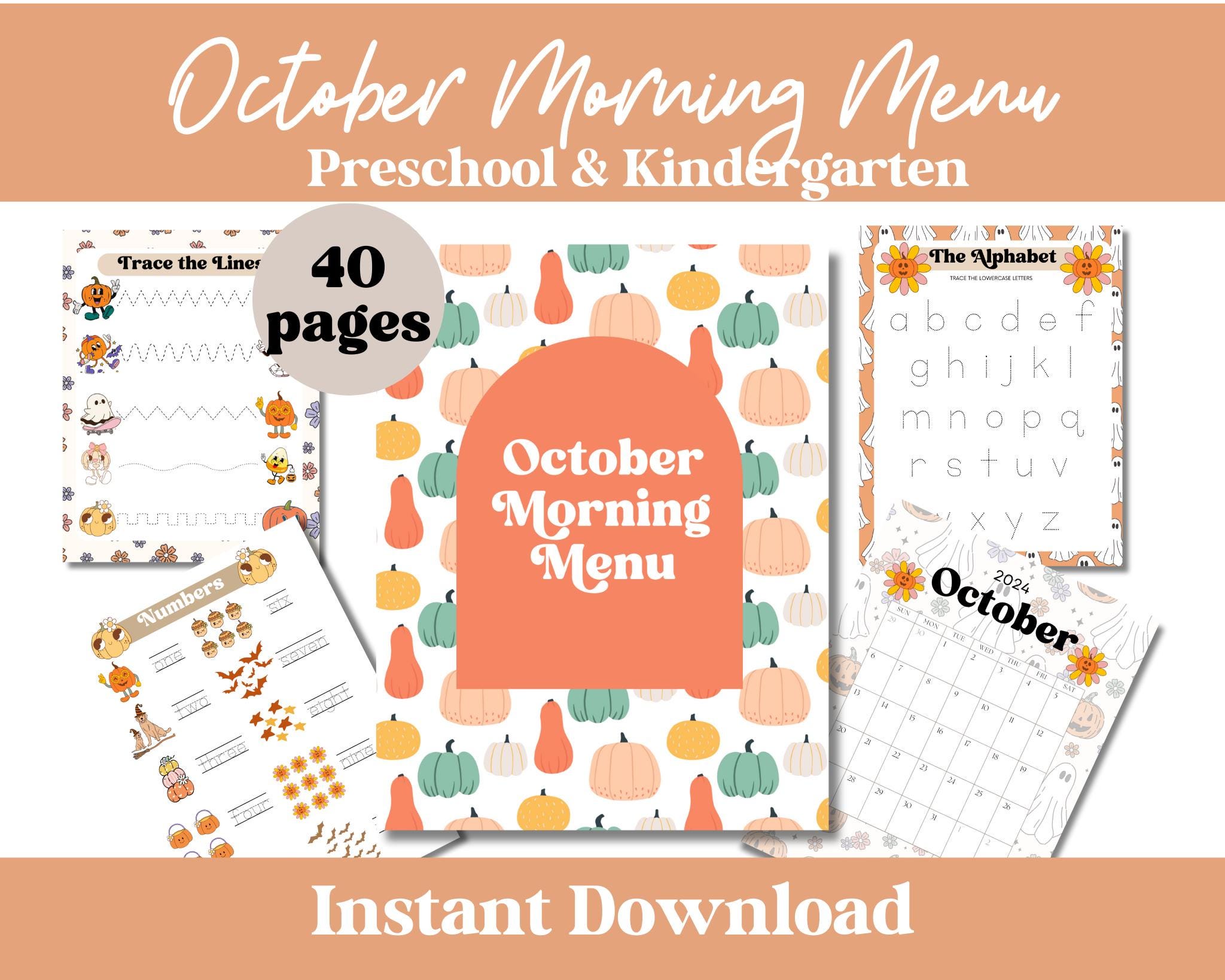 October Morning Menu Charlotte Mason Halloween Morning Menu Preschool ...