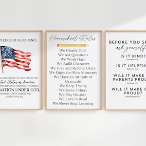 Homeschool Rules Christian Homeschool Decor Room Homeschool Poster Sign ...