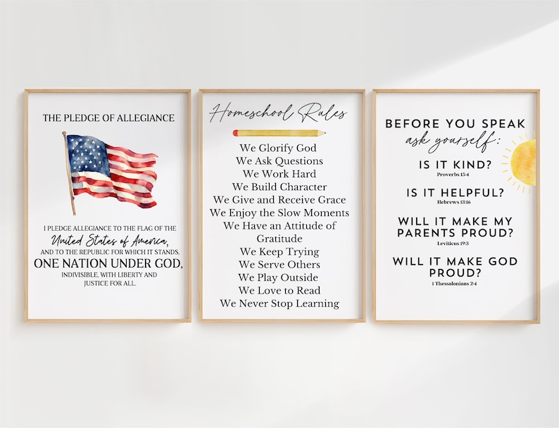 Homeschool Rules Christian Homeschool Decor Room Homeschool Poster Sign ...
