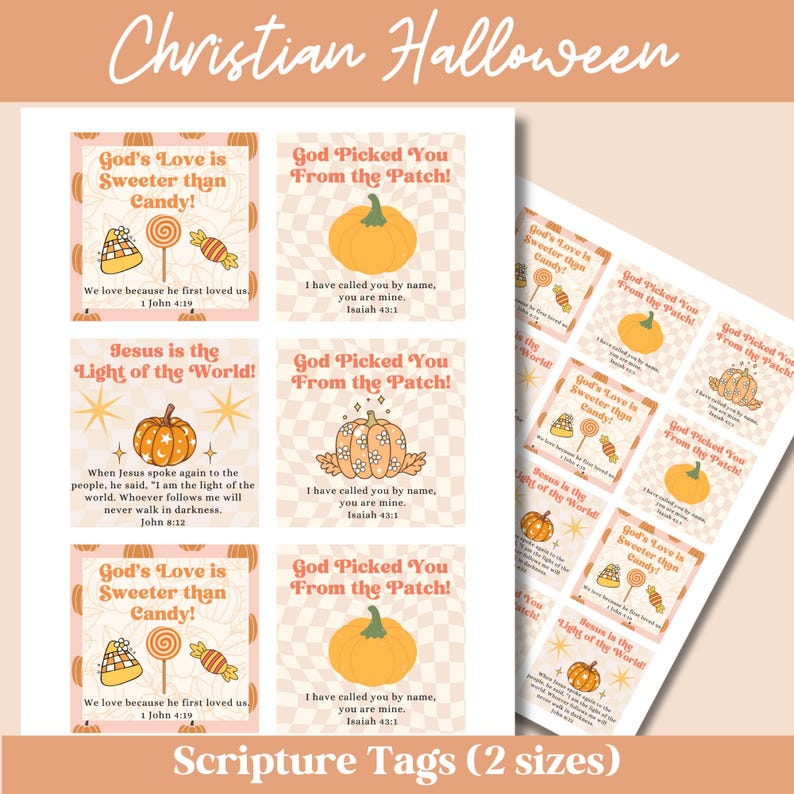 Christian Halloween Tags Trunk or Treat Christian Pumpkin Halloween ...