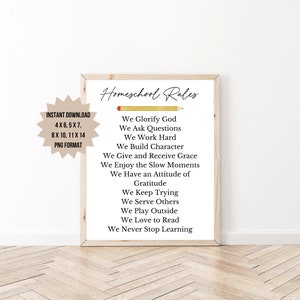 Homeschool Rules Christian Homeschool Decor Homeschool Poster ...