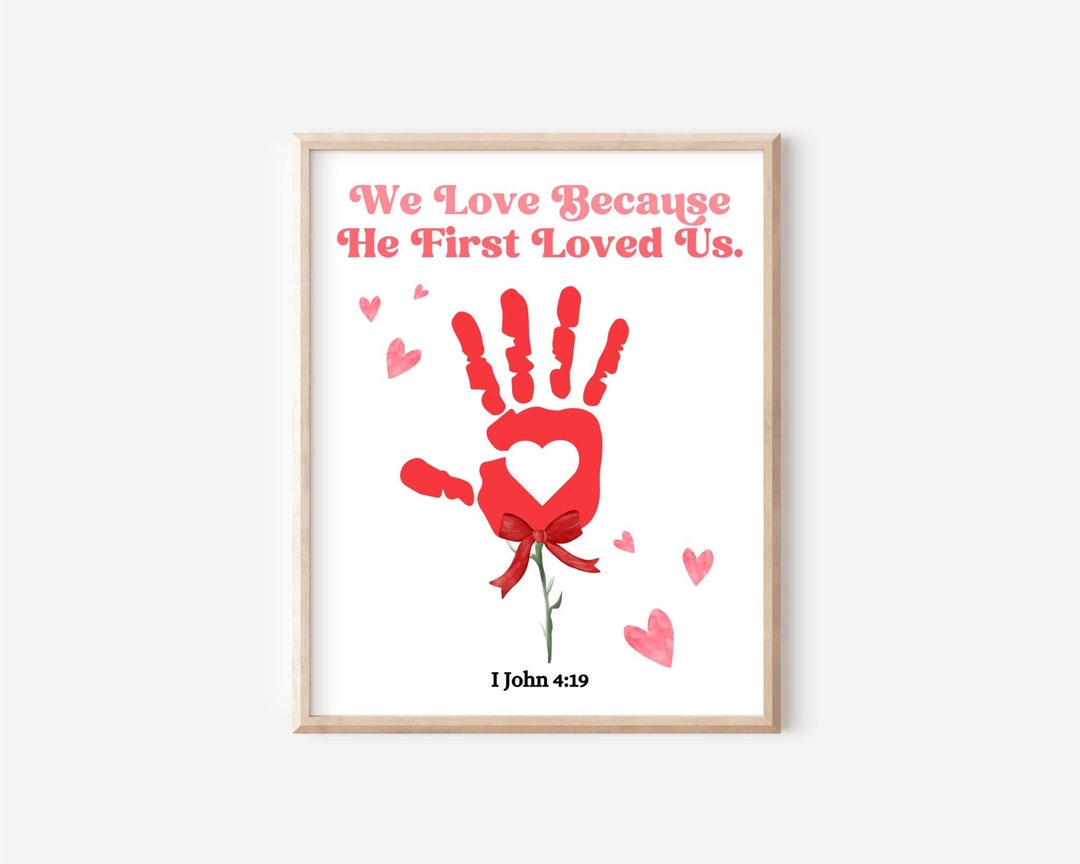 Christian Valentine's Day Handprint Craft Sunday School Activity ...