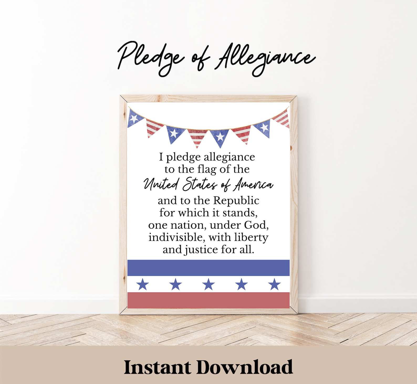 Pledge of Allegiance Printable Homeschool Decor Classroom Poster ...