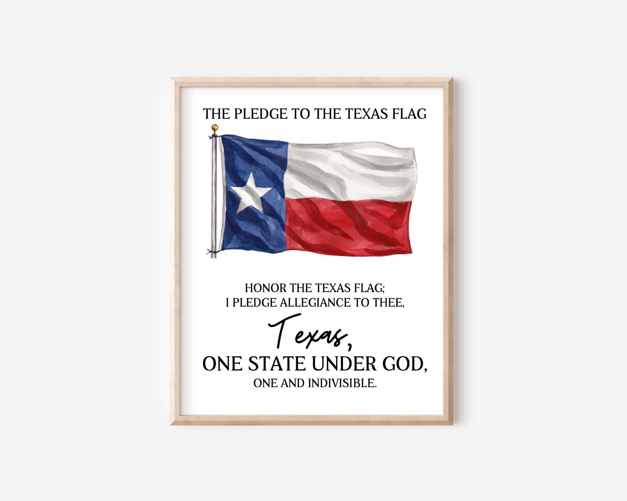 Texas Pledge of Allegiance Texas Flag Printable Texas State Pledge ...