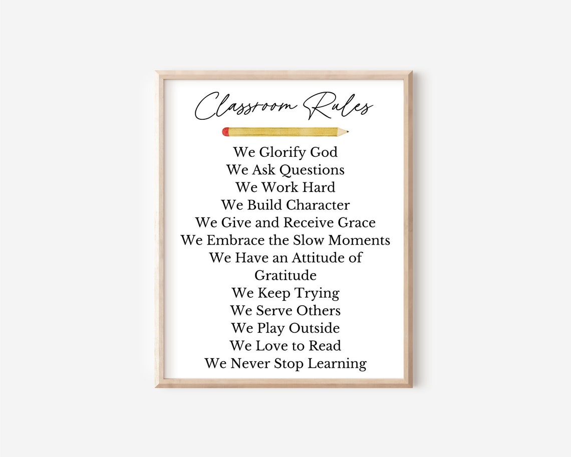 Christian Classroom Rules Christian Preschool Catholic Classroom Room ...