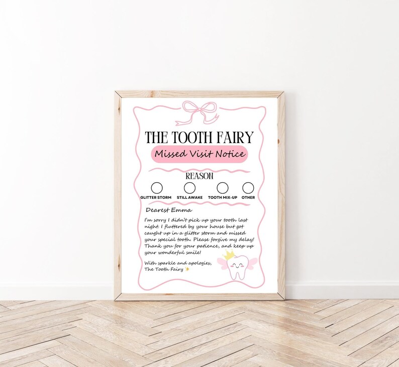 Tooth Fairy Letter Printable Canva Template Note Tooth Fairy Apology ...