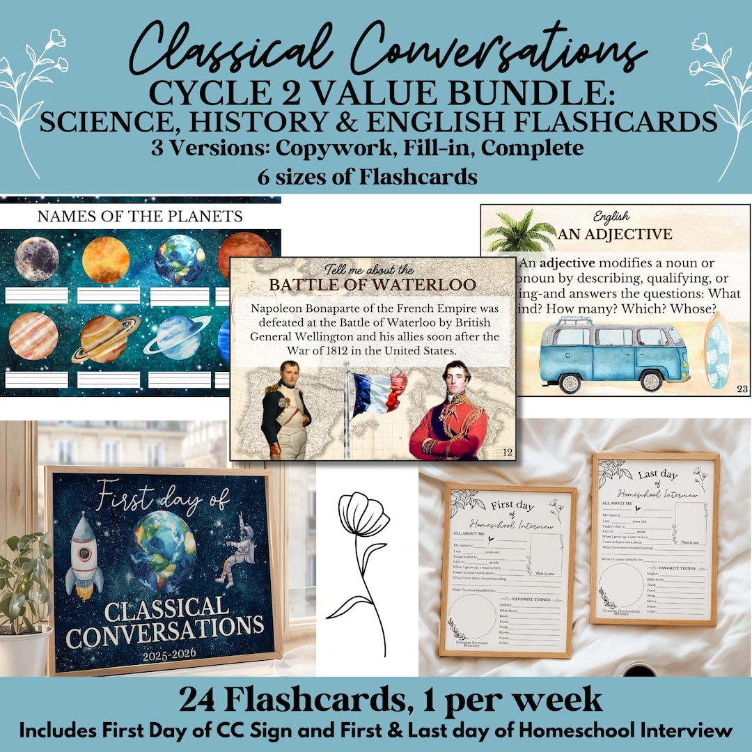 Classical Conversations Cycle 2 Resources Science, History & English ...