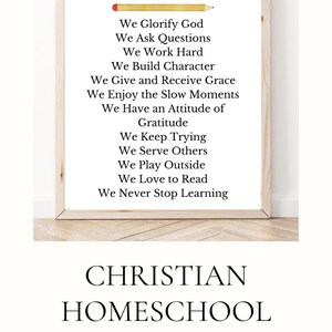 Homeschool Rules Christian Homeschool Decor Homeschool Poster ...