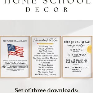 Homeschool Rules Christian Homeschool Decor Room Homeschool Poster Sign ...