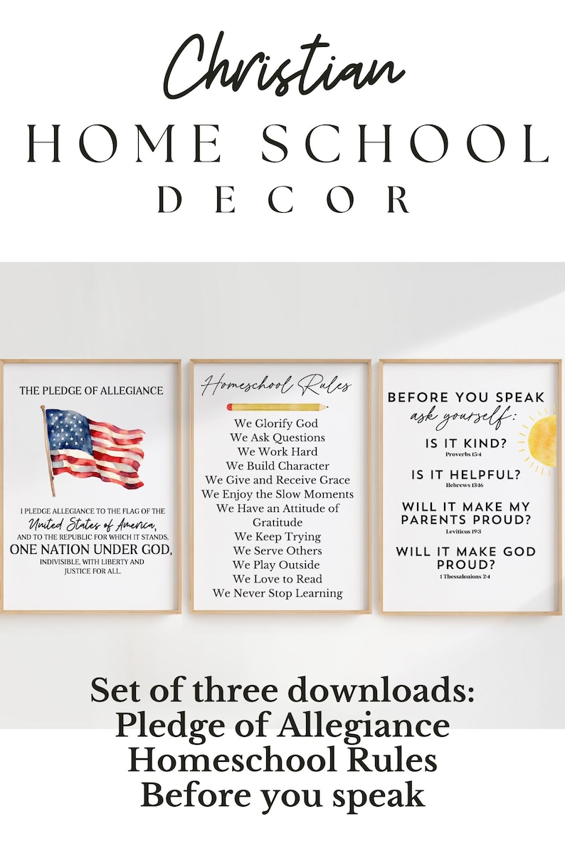 Homeschool Rules Christian Homeschool Decor Room Homeschool Poster Sign ...