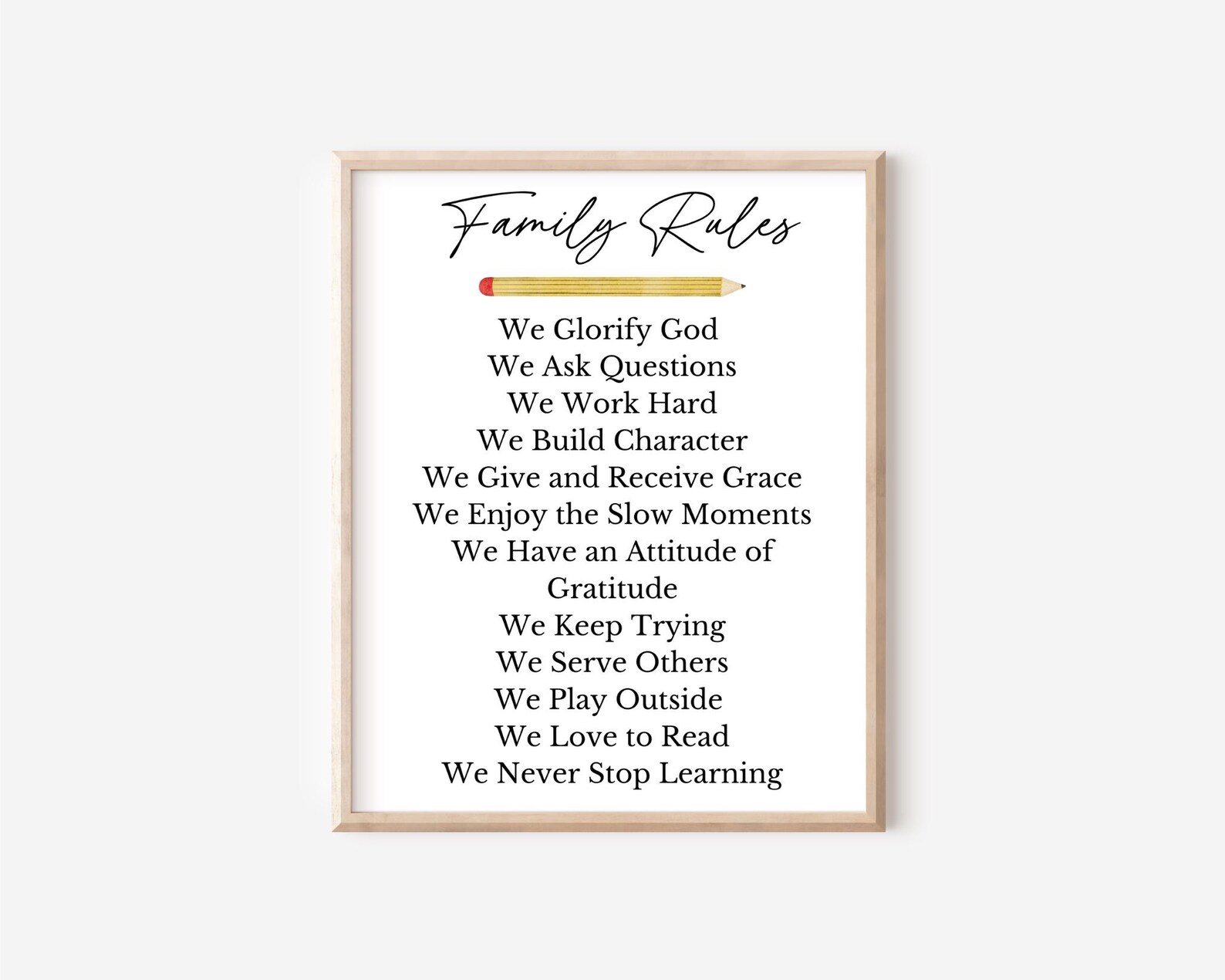 Christian Family Values Decor Christian Print in This House Family Gift ...