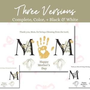 Mother's Day Sunday School Craft Handprint Art Mother's Day Keepsake ...