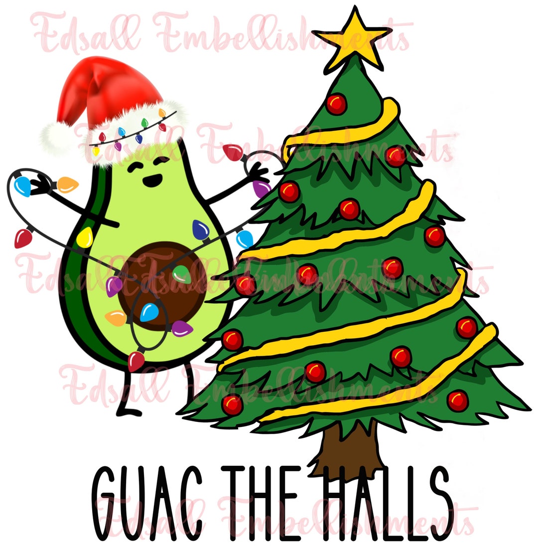 Guac the Halls Avocado Christmas Sublimation Design - Etsy
