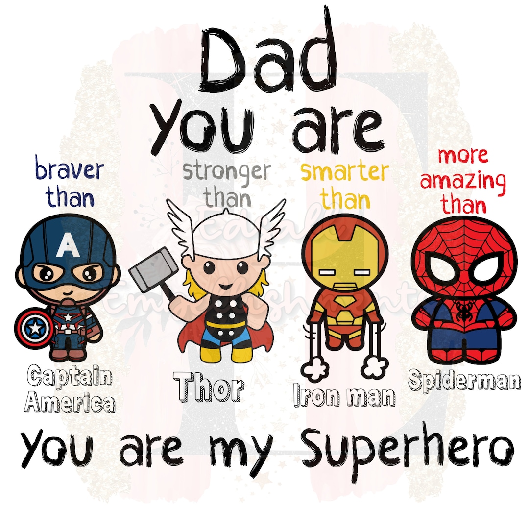 Dad You Are My Superhero Father’s Day Superhero Sublimation Design - Etsy