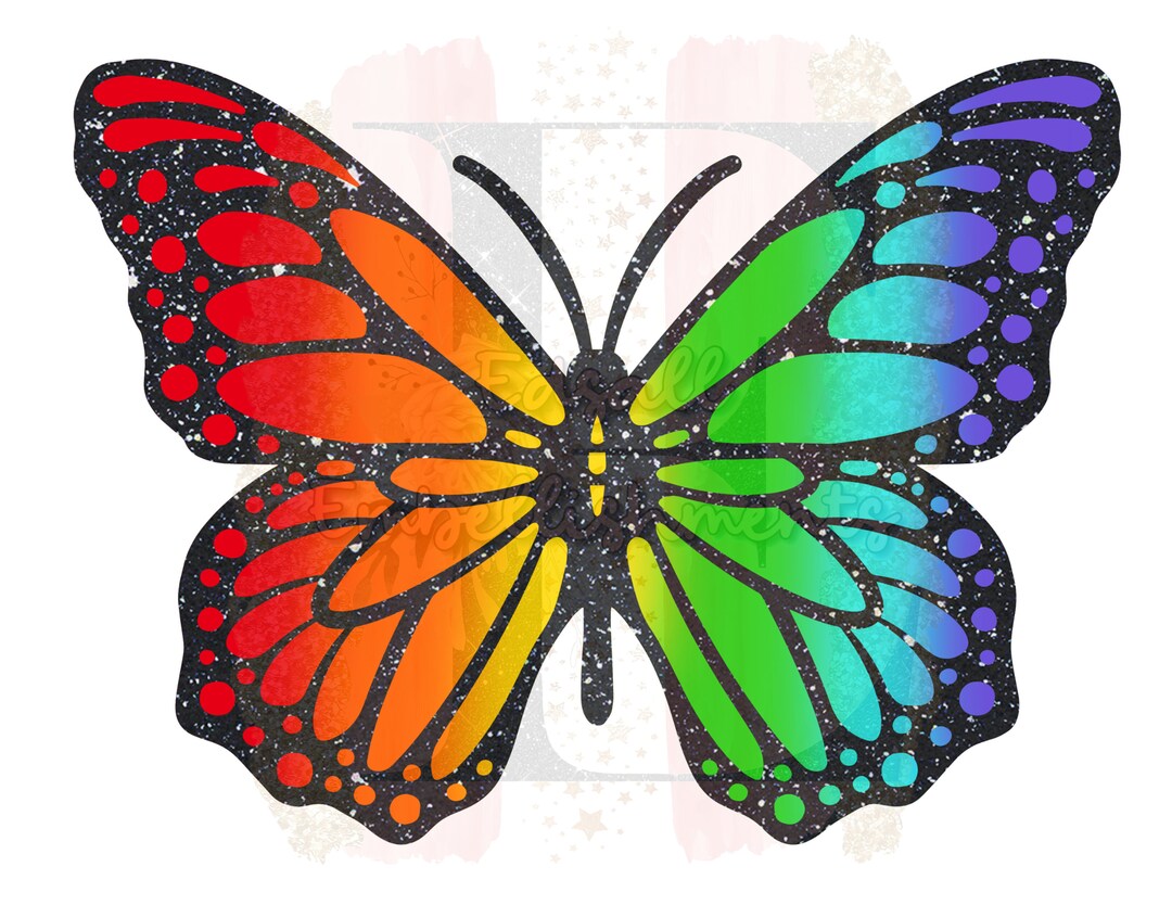 Rainbow Pride Butterfly LGBTQ Glitter Butterfly Sublimation Design - Etsy