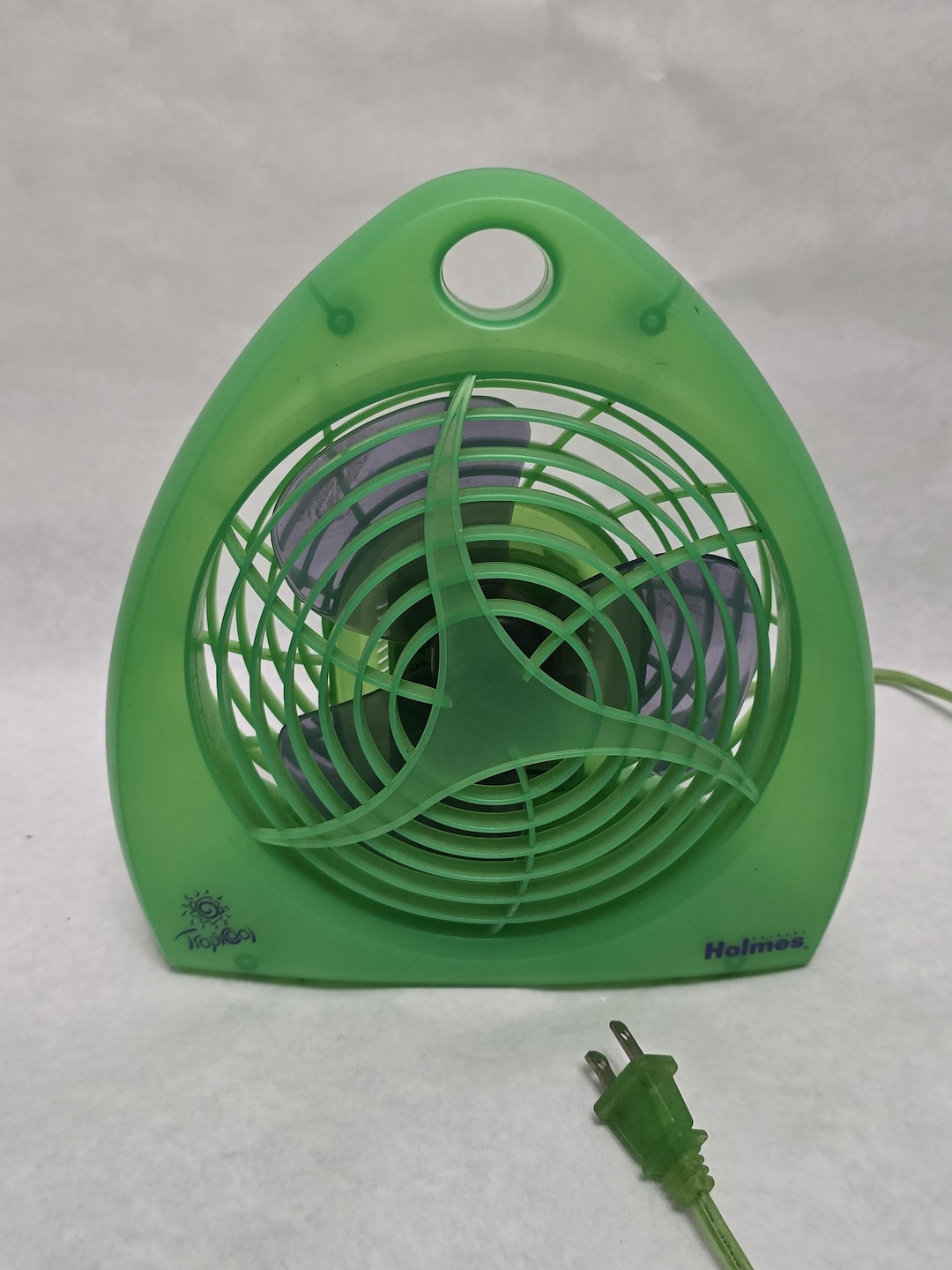 Vintage Neon See Through Holmes Tropicool Green & Purple Desk Fan Retro ...
