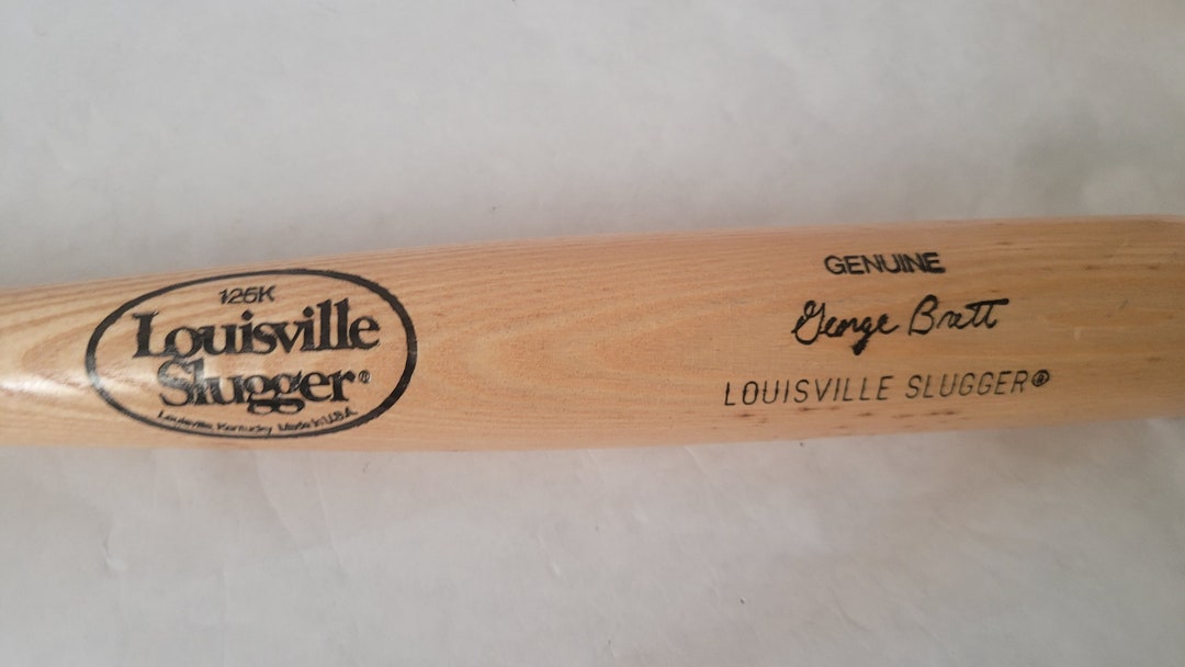 Vintage George Brett 125K Genuine Louisville Slugger Wooden Bat Kansas ...