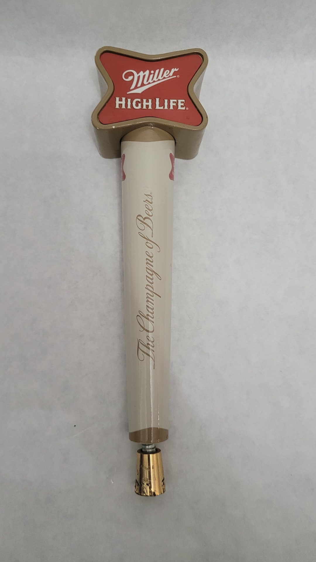 Vintage Miller High Life Beer Tap Handle Green 12 Inch Cylinder Lady on ...