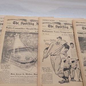 Vintage Rare Lot of 4 Different 1950s Sporting News Baseball New York ...