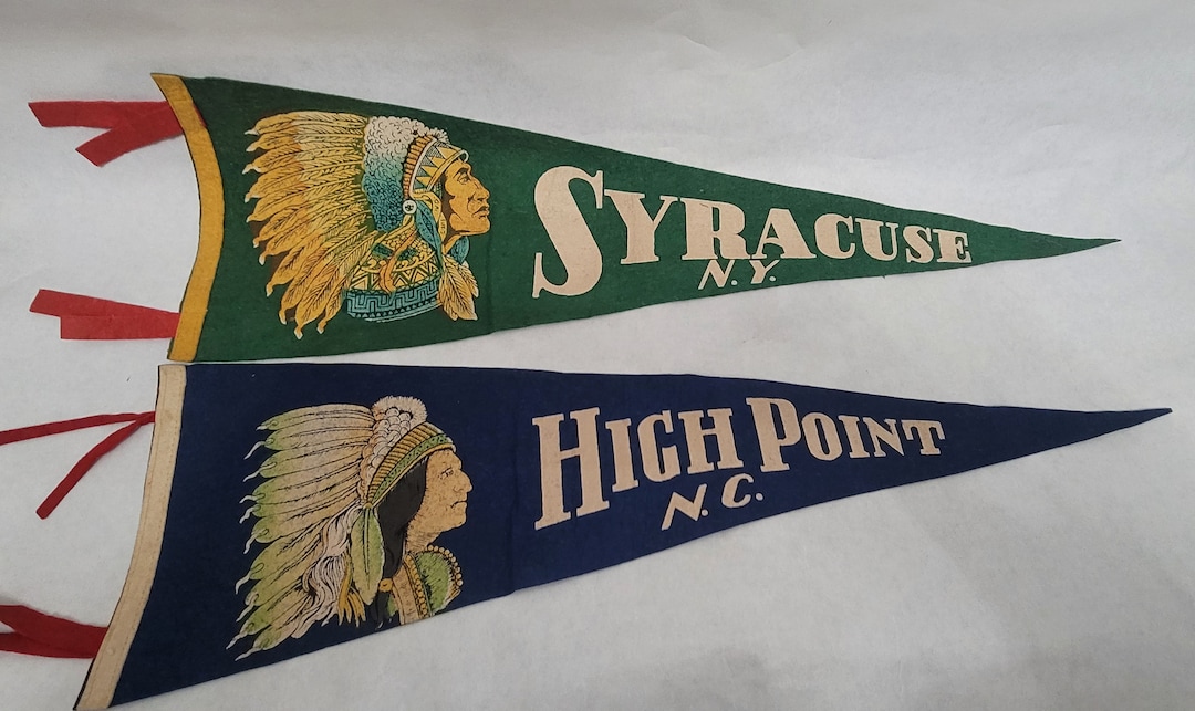 Vintage Set of 2 1930s Souvenir Pennant Syracuse New York High Point ...
