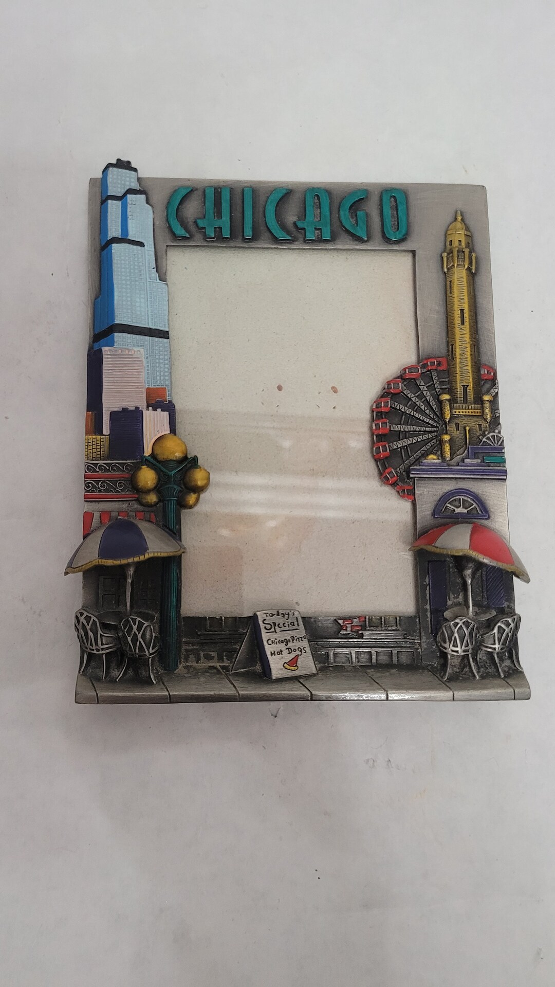 Vintage Chicago State Souvenir Photo Picture Frame Bean Lankmark - Etsy