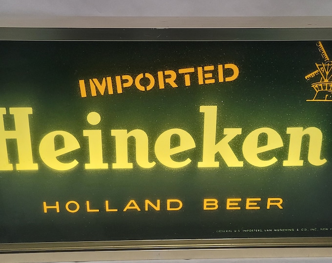 Vintage Heineken Lighted Tavern Imported Beer Sign Breweriana ...