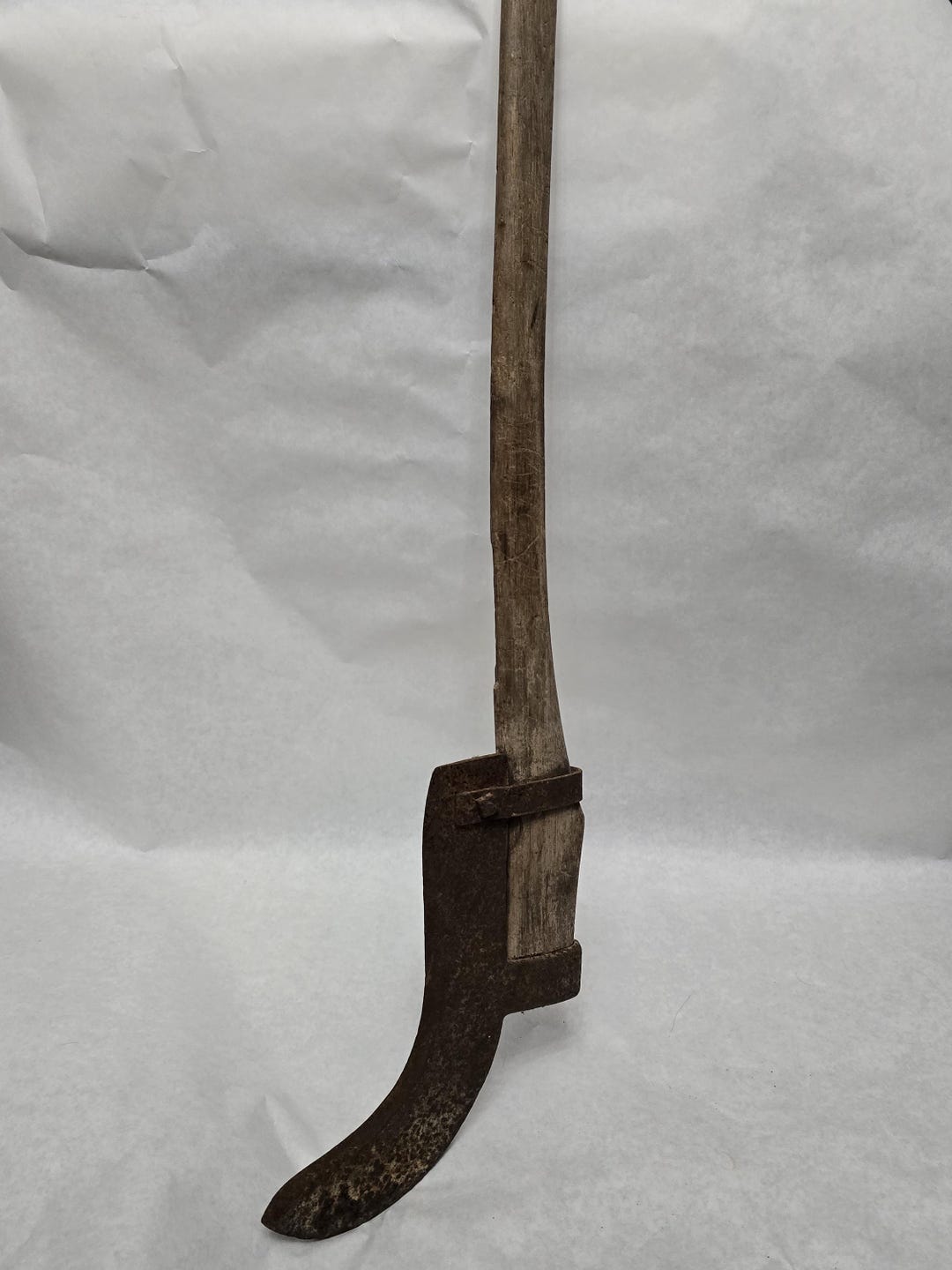 Antique Hand Forged Iron & Wood Scythe – Primitive Harvesting Farm Tool ...