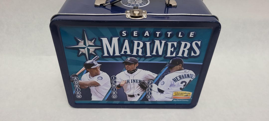 Throwback Vintage Tin Metal Lunch Box Seattle Mariners Baseball Team ...
