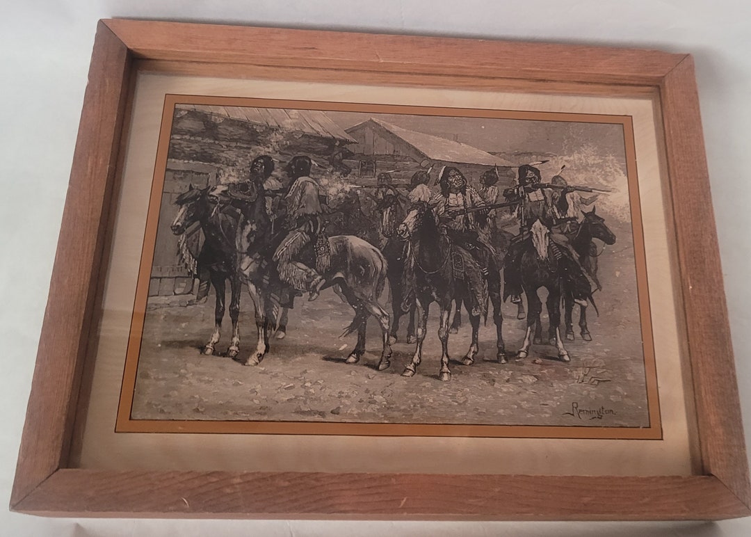 Vintage 1970's Lucid Lines Photography on Glass Native American Indian ...