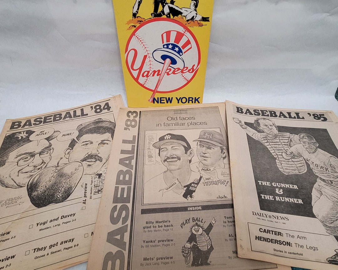 Vintage Rare Lot of 80s Daily News Baseball Preview Newspapers Program ...