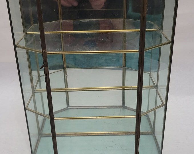 Vintage Brass Glass Display Case Glass Wall Cabinet Home Decor - Etsy