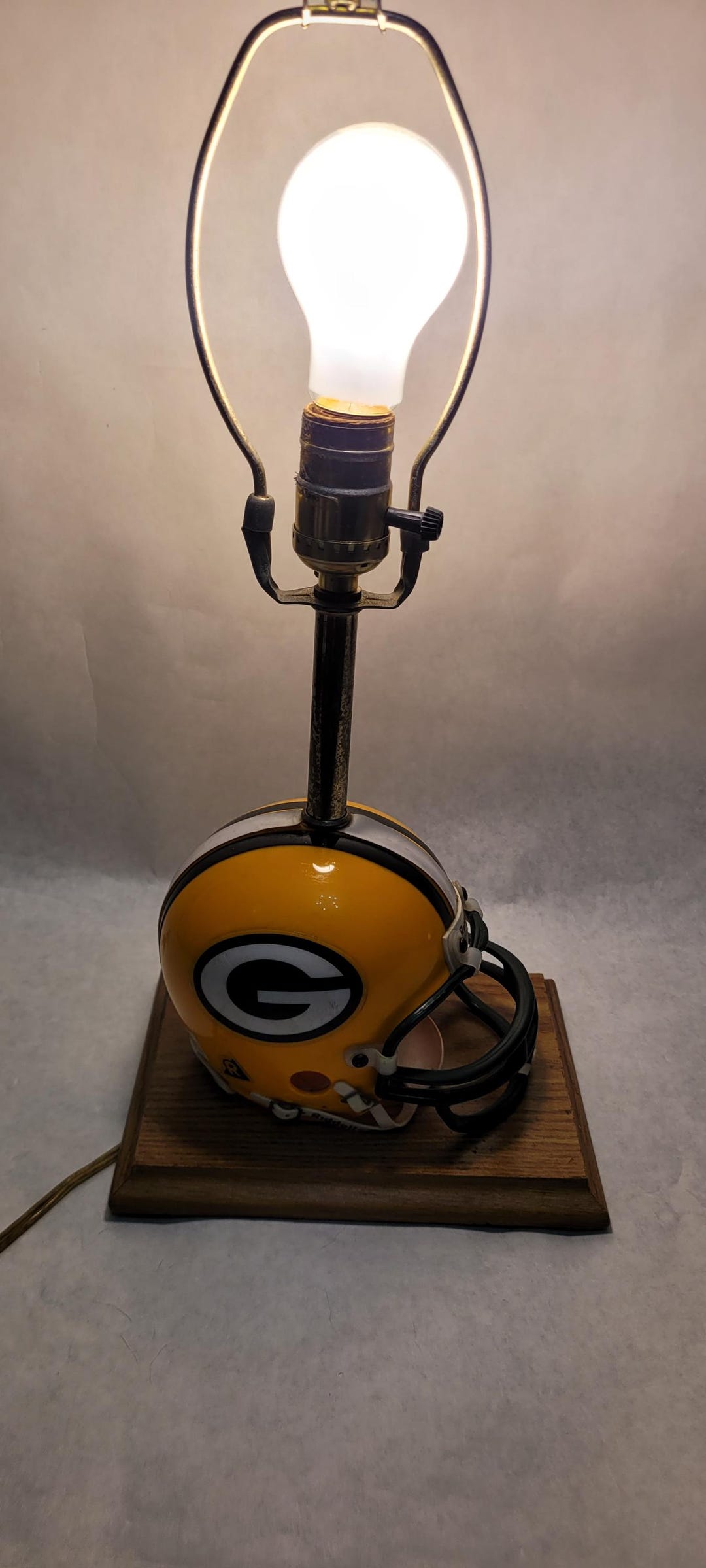 Vintage Green Bay Packers Riddell Mini Helmet Table Lamp WORKS - Etsy